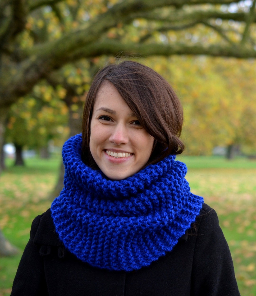 Chunky Cowl Scarf, Chunky Knit Snood, Women's Cowl Snood, Royal Blue - Etsy