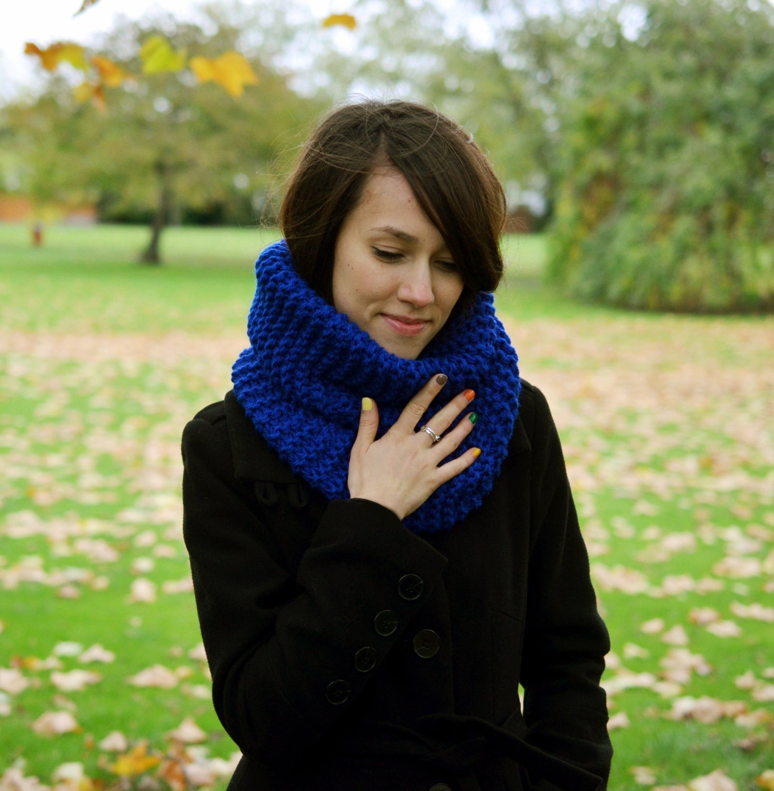 Chunky Cowl Scarf, Chunky Knit Snood, Women's Cowl Snood, Royal Blue - Etsy