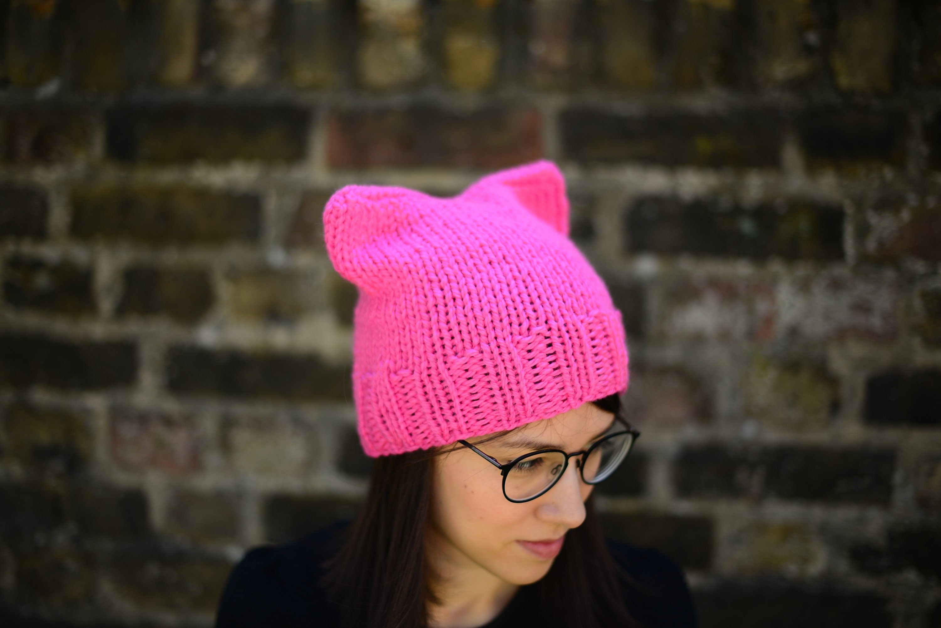 Pink Pussycat Hat Pussycat Hat Project Cat Ear Hat Hand Knitted Hat