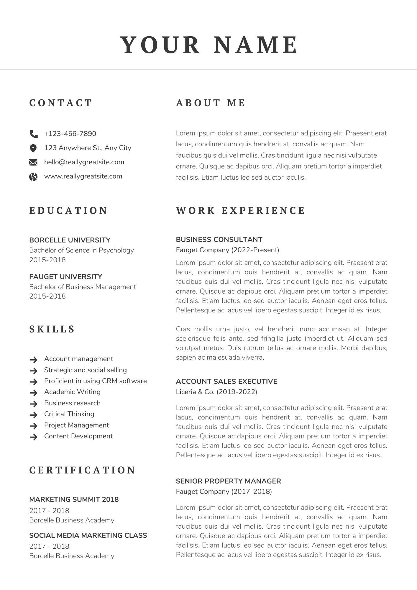 Professional Resume Template – Editable Digital File - Etsy Canada