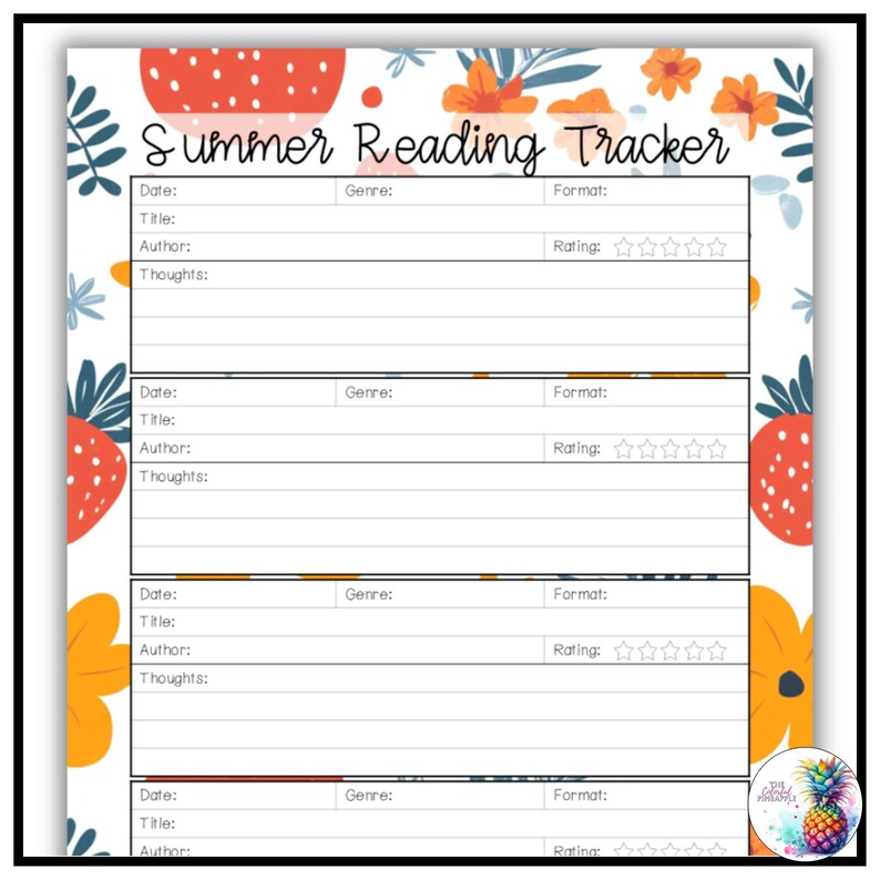 Summer Reading Log | Printable Reading Tracker | Book Tracker for Kids ...