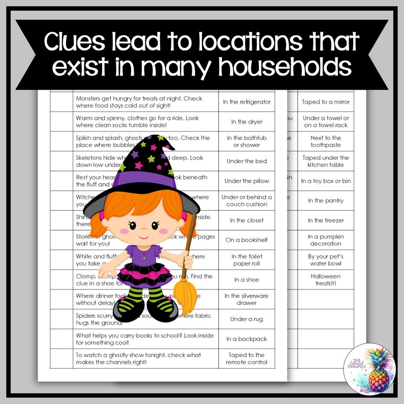Halloween Scavenger Hunt – Indoor Kids Game (printable PDF) - Etsy
