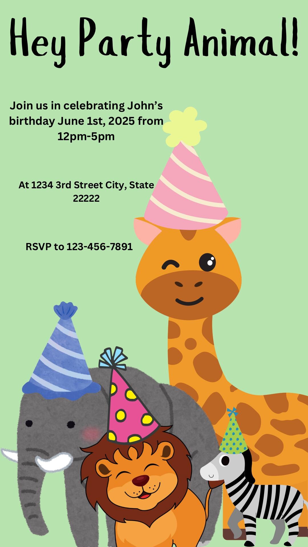 Hey Party Animal Invitation - Etsy