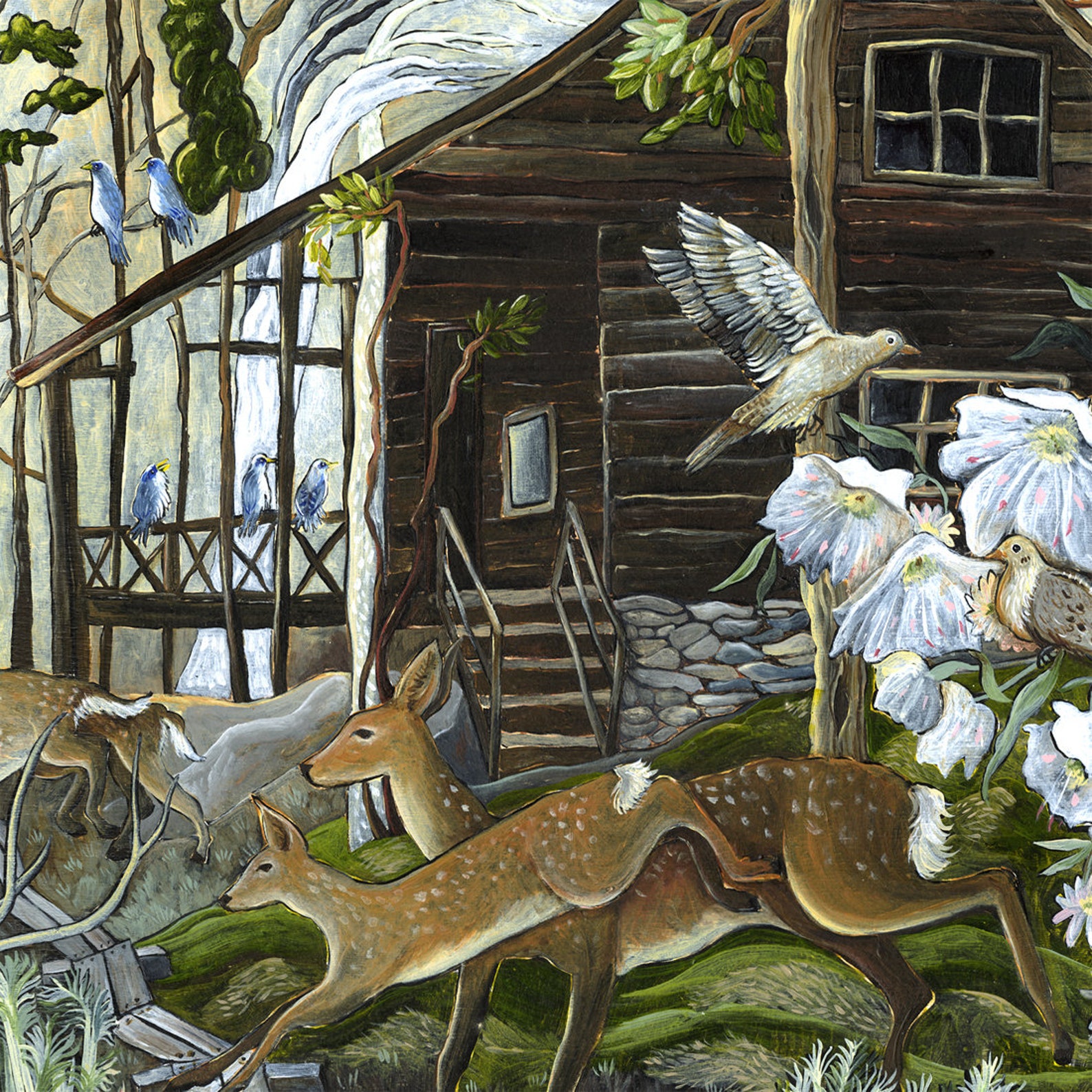 Deer Running at Slabsides Art Print of Original Painting - Etsy