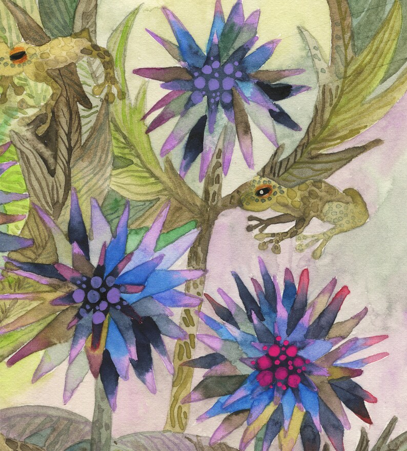 Art Print Echinops Thistles and Peeper Frogs 2 - Etsy