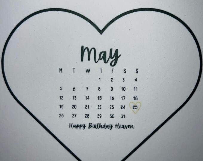 Customized Heart Shaped Calendar Edible Image - Etsy