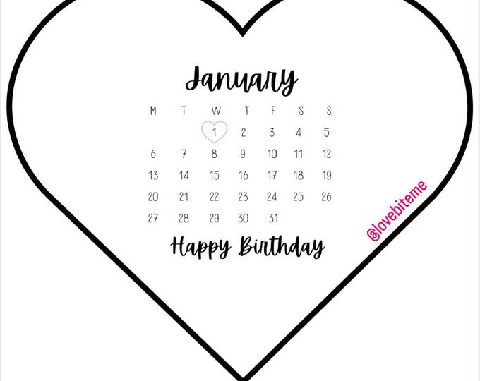 Digital Heart Cake Calender 2025 - Etsy