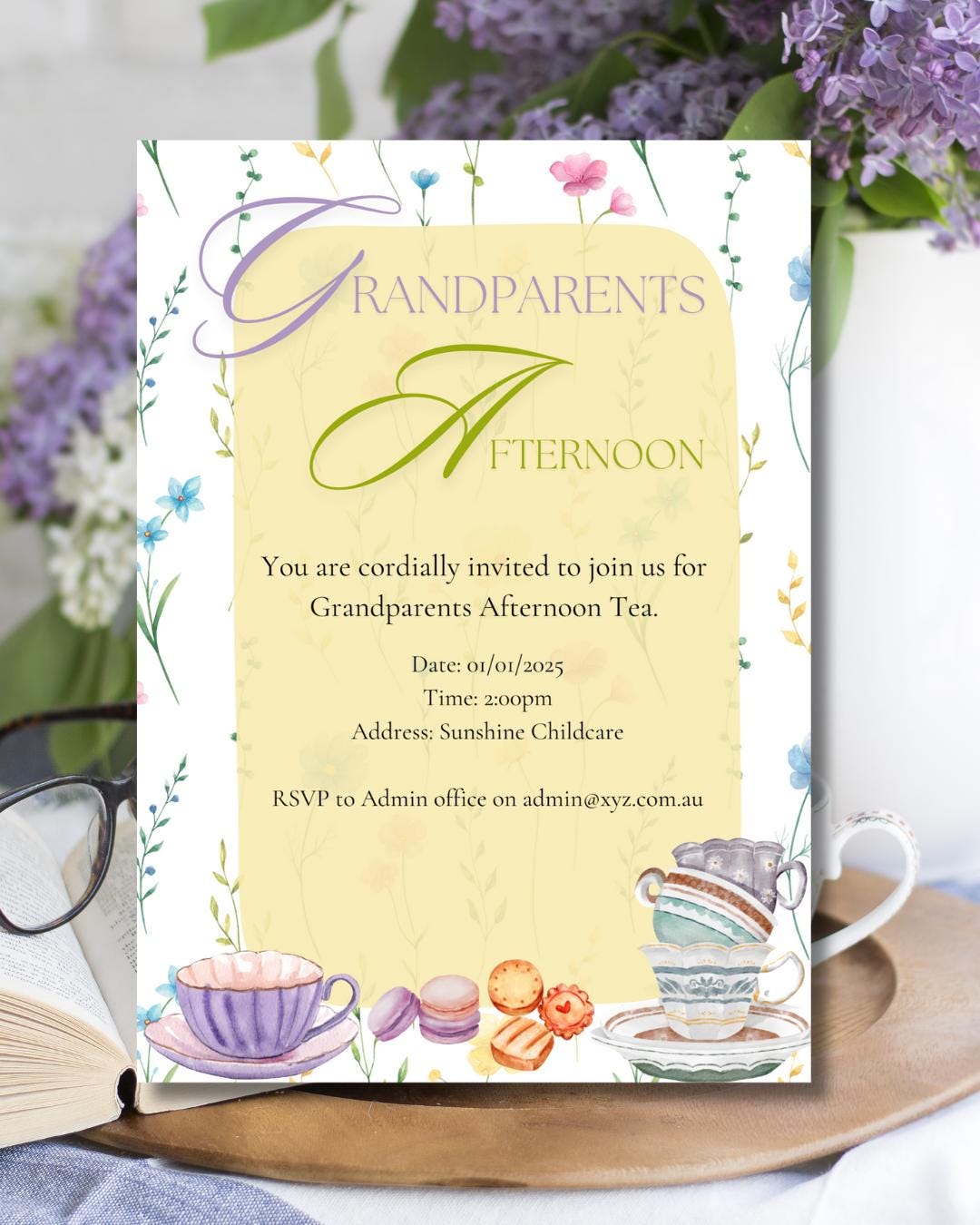 EDITABLE Grandparents Afternoon Invitation Template - Etsy