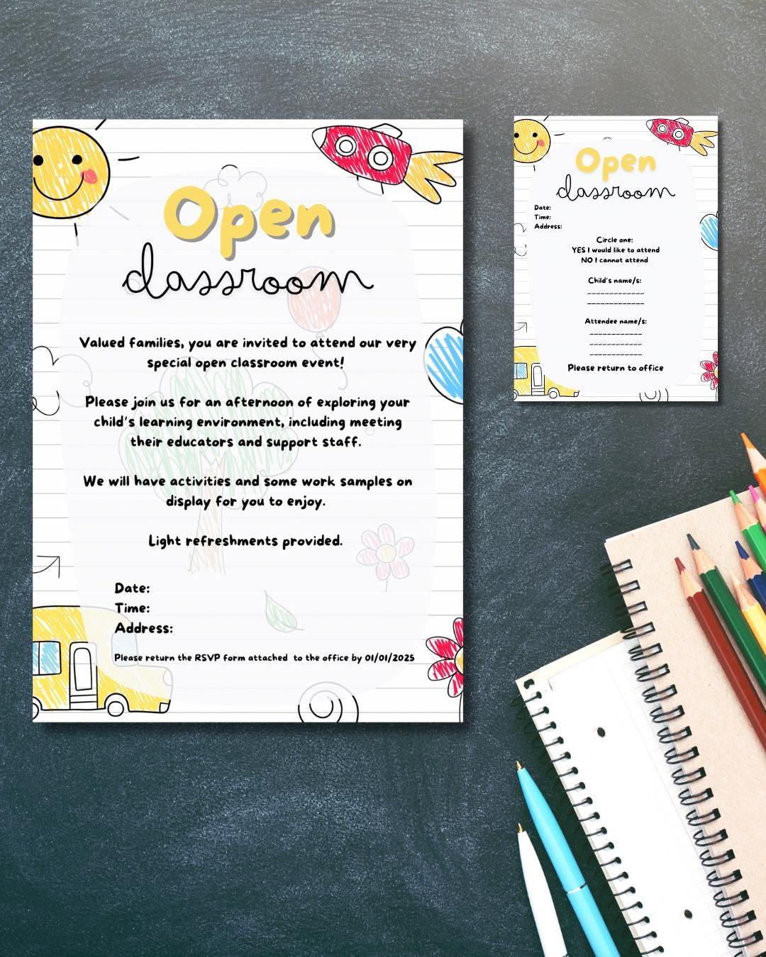 EDITABLE Open Classroom Invitation - Etsy