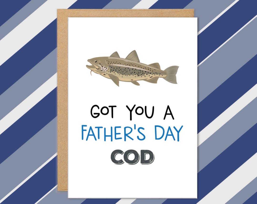 Father's Day Card, Fishing Cards for Dad, Father's Day Cod, Pun Cards ...