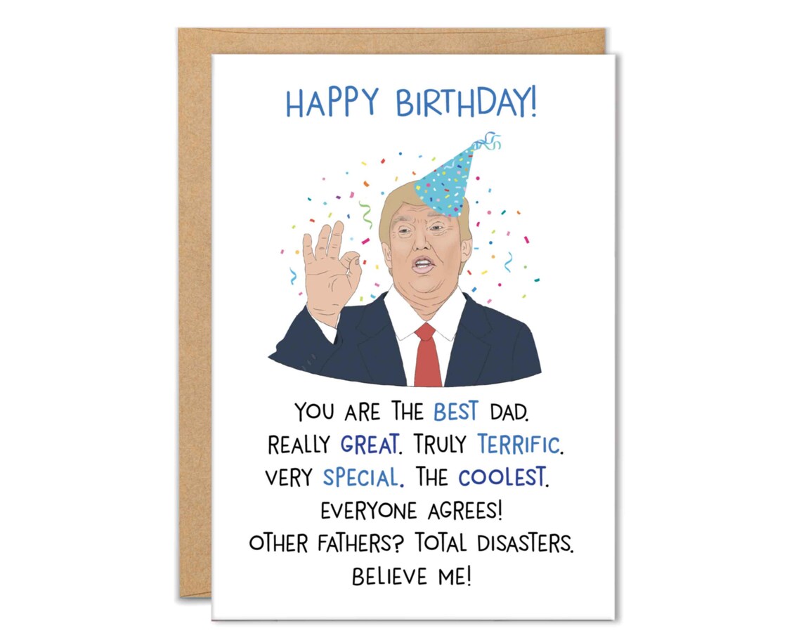 Trump Dad Card, Birthday Cards for Dad, Best Dad Cards, Funny Card for ...