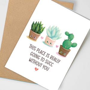Succulent Plant Goodbye Card: Funny Farewell Gift for Coworker - Etsy