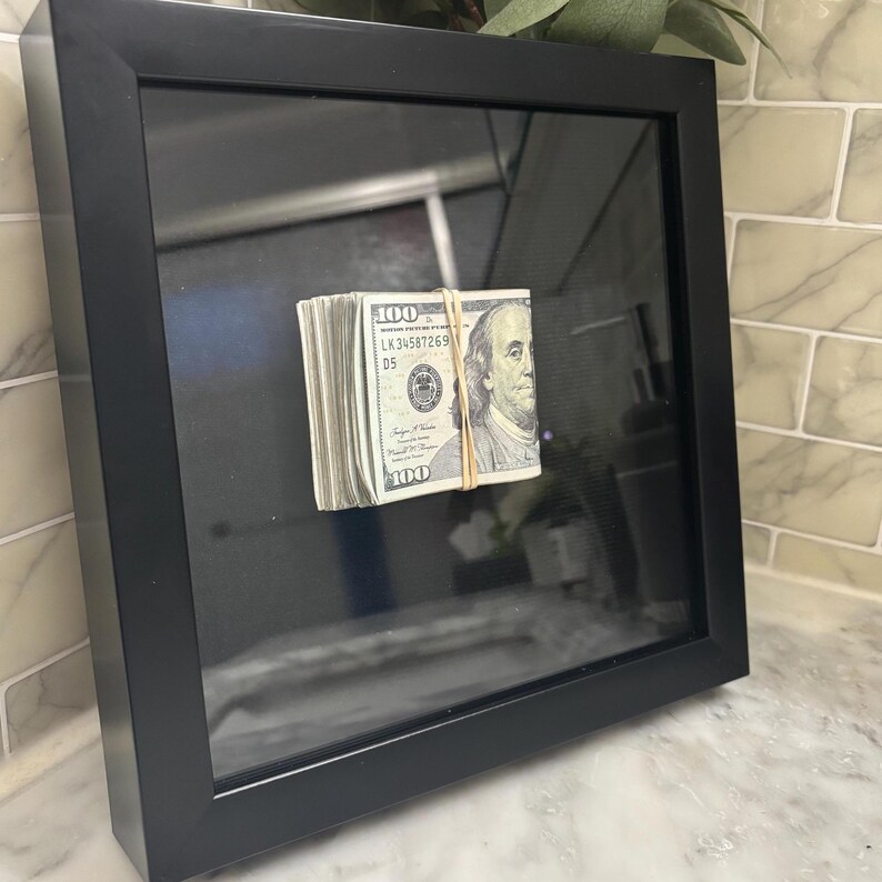 3D Shadow Box Money Decor, 5000 Dollars in Prop Money, Modern Wall ...