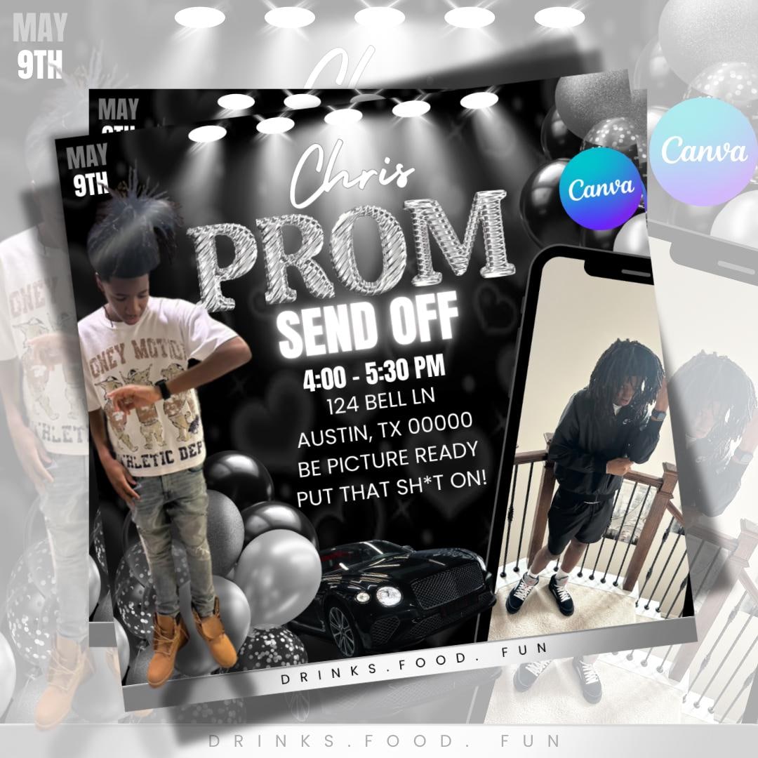 Prom Send off Flyer, Prom Flyer, Prom Special, Prom Add, Prom Digital ...