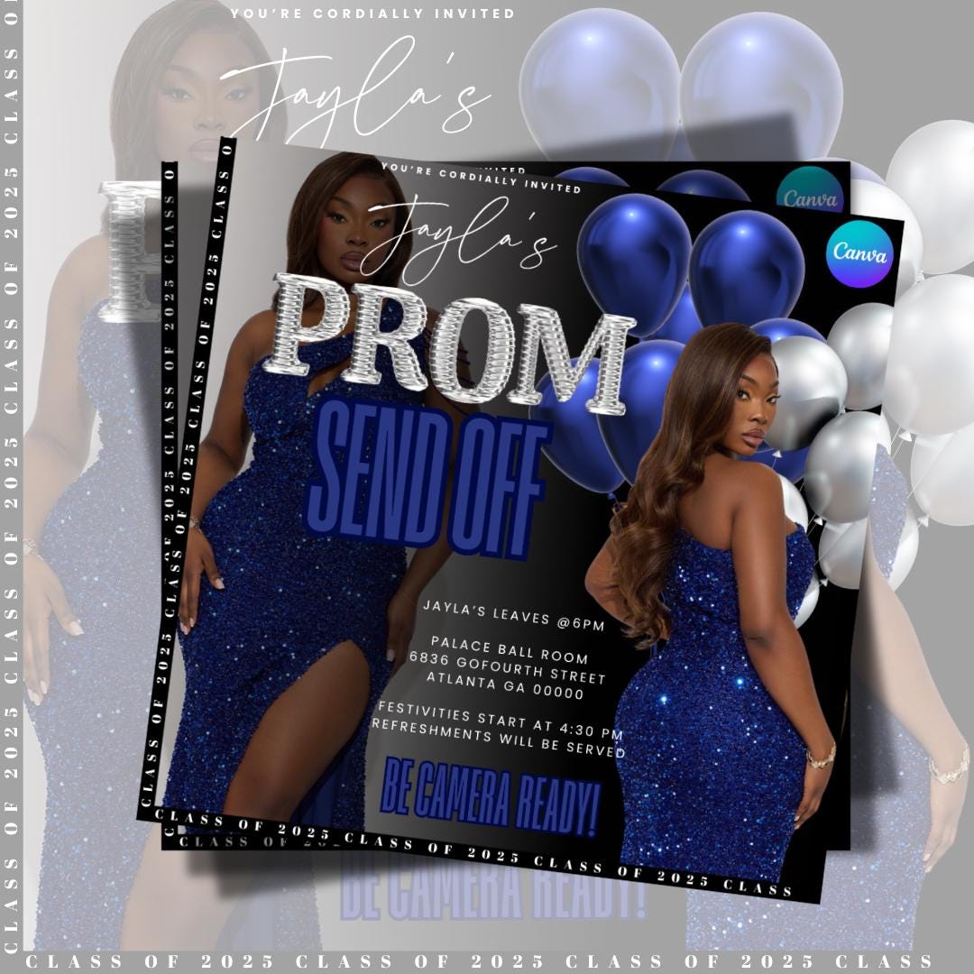 Prom Send off Flyer, Prom Flyer, Prom Special, Prom Add, Prom Digital ...
