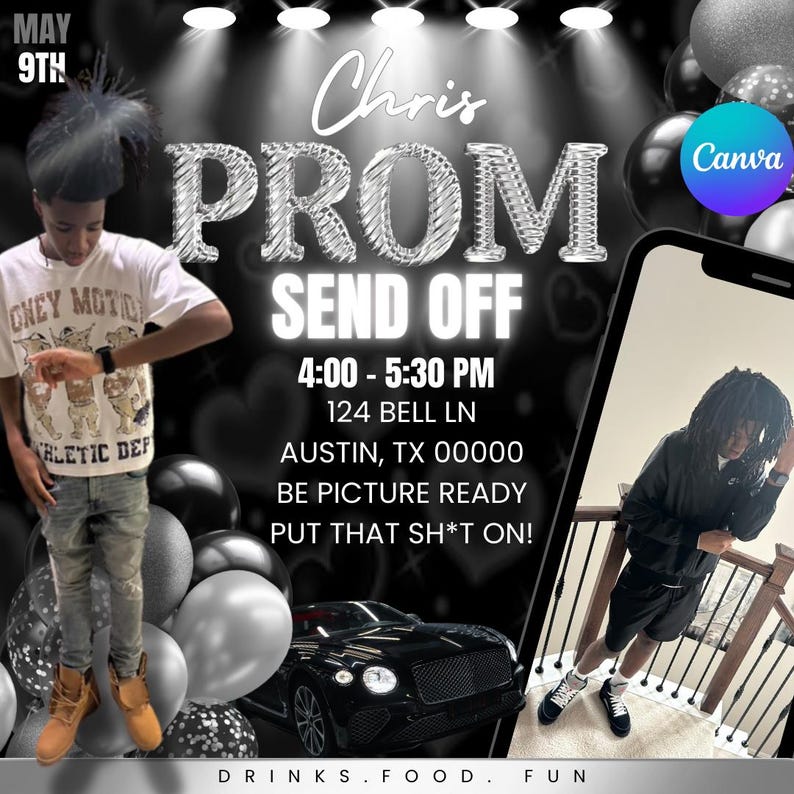 Prom Send off Flyer, Prom Flyer, Prom Special, Prom Add, Prom Digital ...