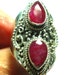 Ruby Ring in Vintage Antique Bali Sterling Silverwork Two | Etsy