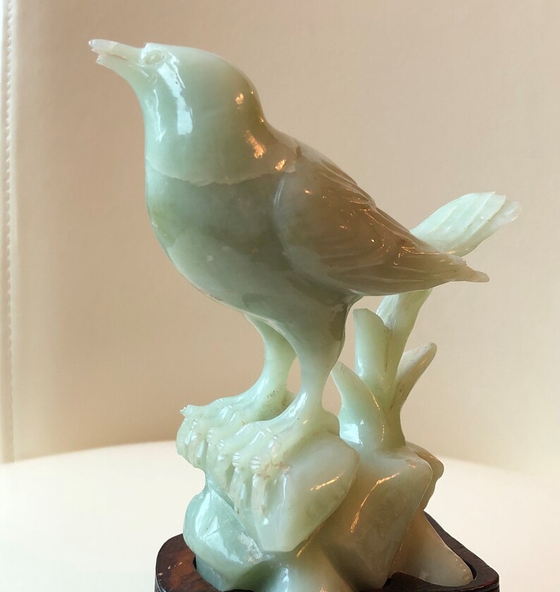 Jadeite Jade Bird Statue on Stand Vintage 20th Century - Etsy
