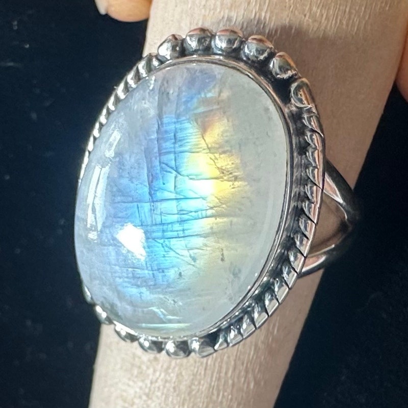 Large Moonstone Ring - Etsy