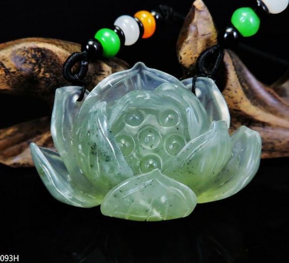 carved jade lotus flower - Gem