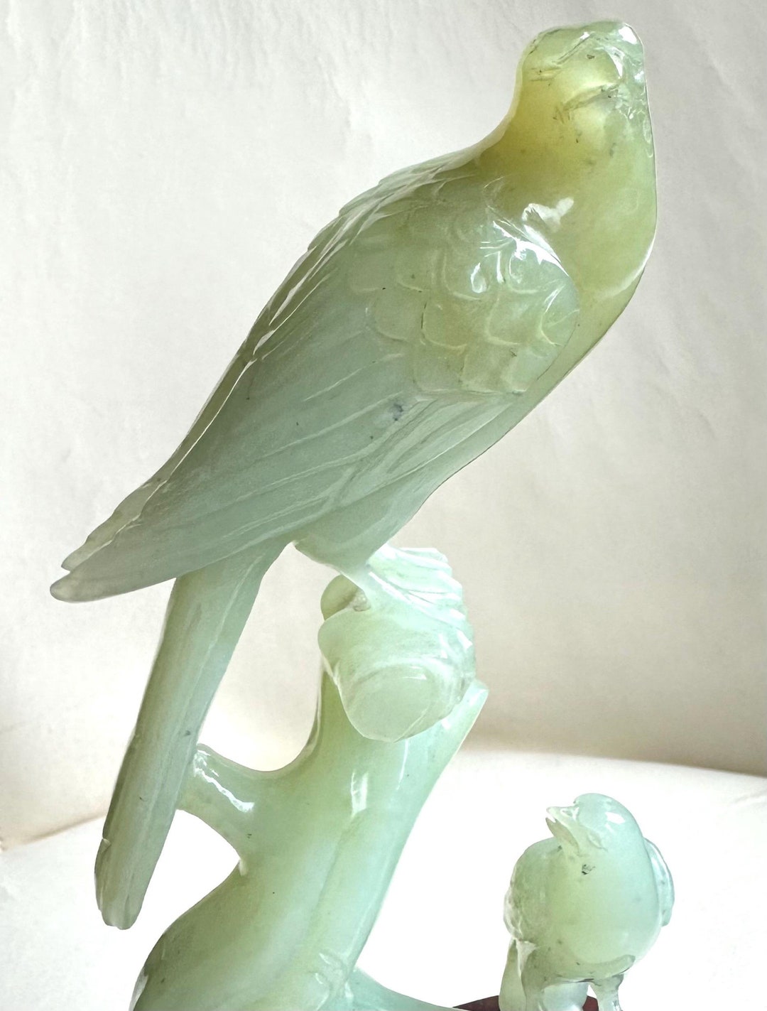 Jadeite Jade Birds Statue on Stand is Antique Vintage 1950s, Genuine ...