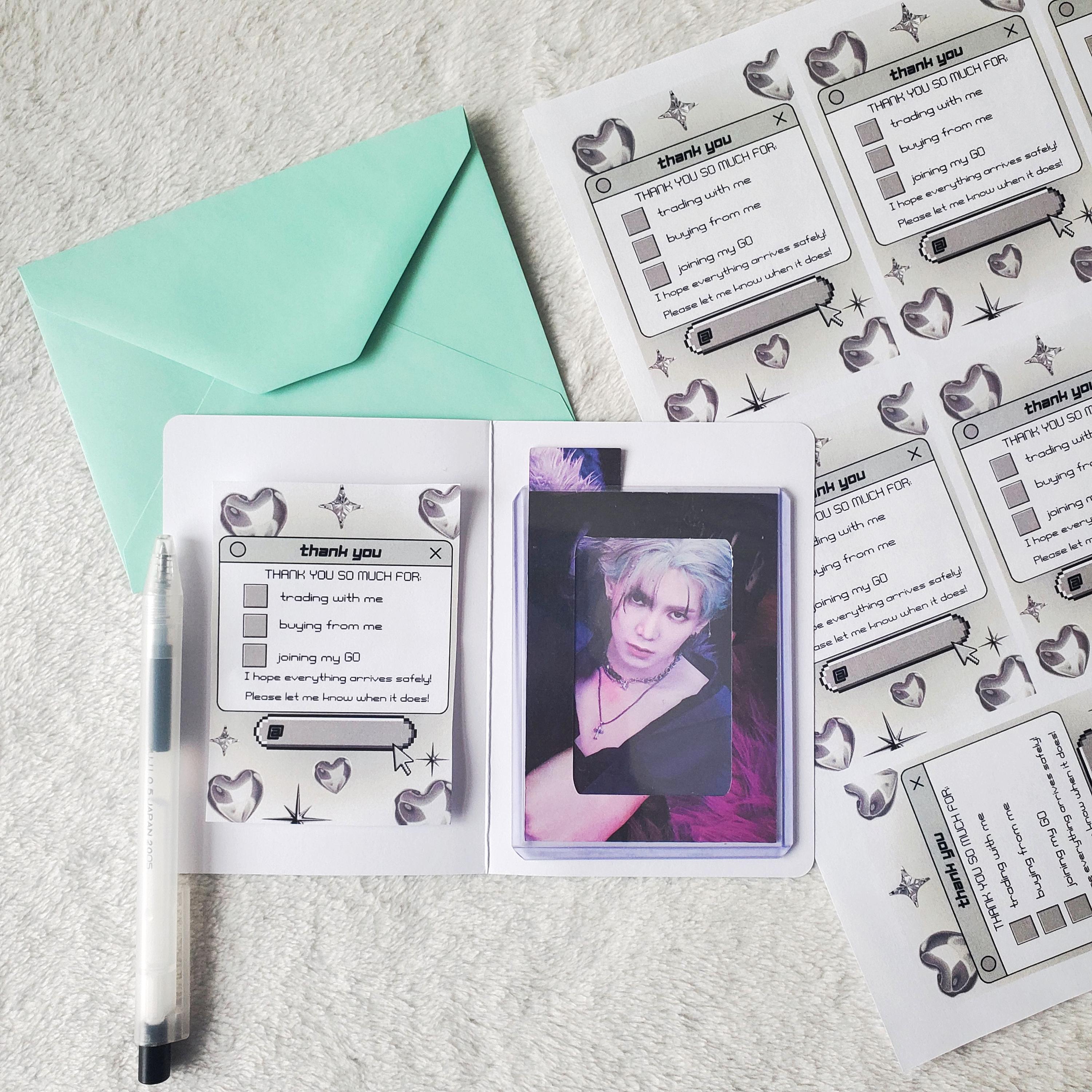 Y2K Hearts Thank You Notes KPOP Mail | DIGITAL DOWNLOAD | Kpop ...