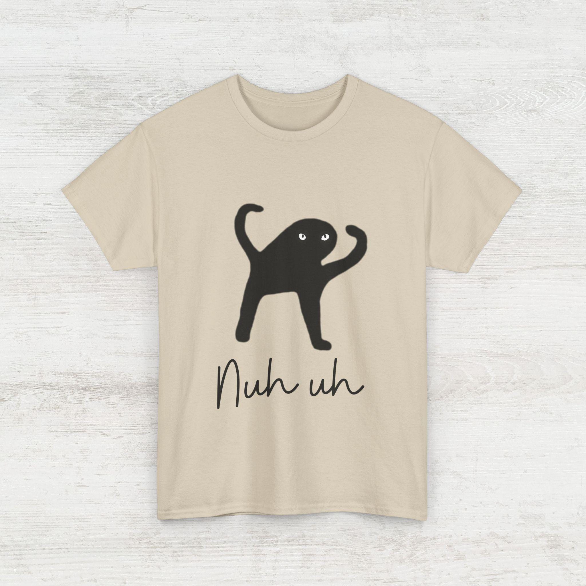 Nuh Uh Cursed Angry Cat Shirt for Meme Lovers | Funny Internet Joke Cat ...