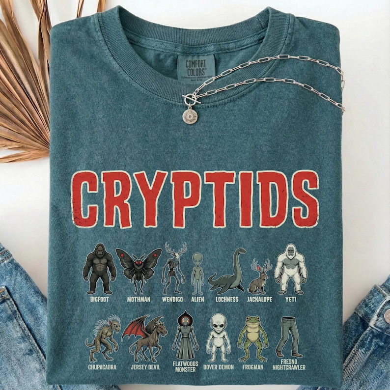 Aesthetic Cryptids Shirt for Boys | Mythical Creature Tee - Frogman ...