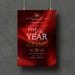 End of the Year Gala Welcome Sign in Red and Gold Business Anniversary ...