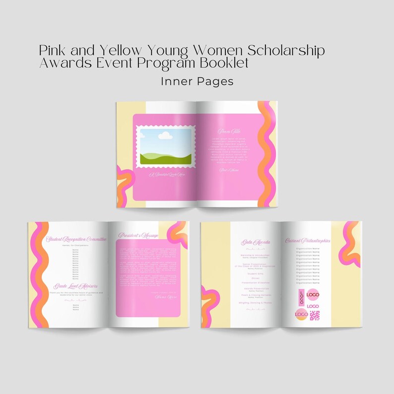 Scholarship Awards Gala Program Template, Young Women Organization ...