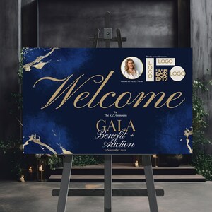 Gala Night Benefit Auction Navy Blue and Gold Corporate Event Gala ...