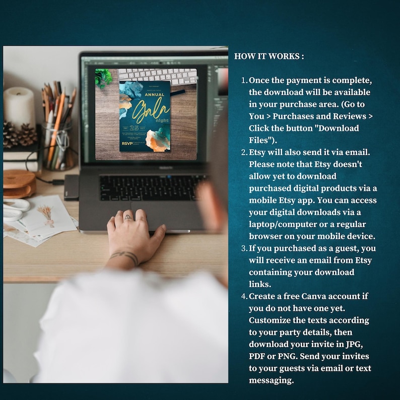 Teal and Gold Gala Night Business Invitation, Corporate Gala Dinner ...