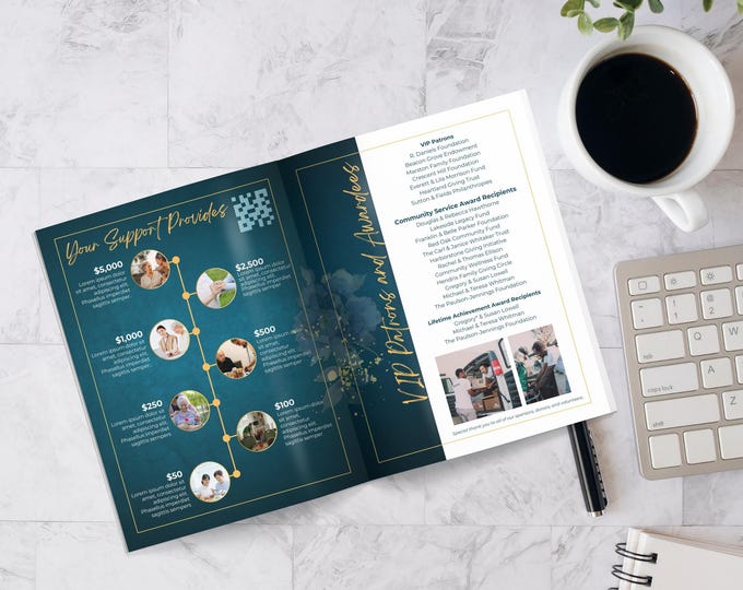 Editable Nonprofit Event Program Booklet Template || Template for ...
