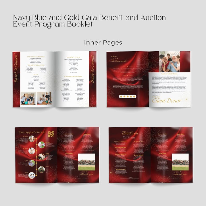 Gala Event Booklet Red and Gold End of the Year Program With Old ...