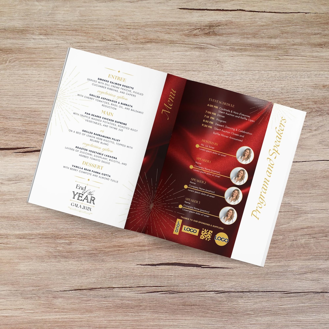 Gala Event Booklet Red and Gold End of the Year Program With Old ...