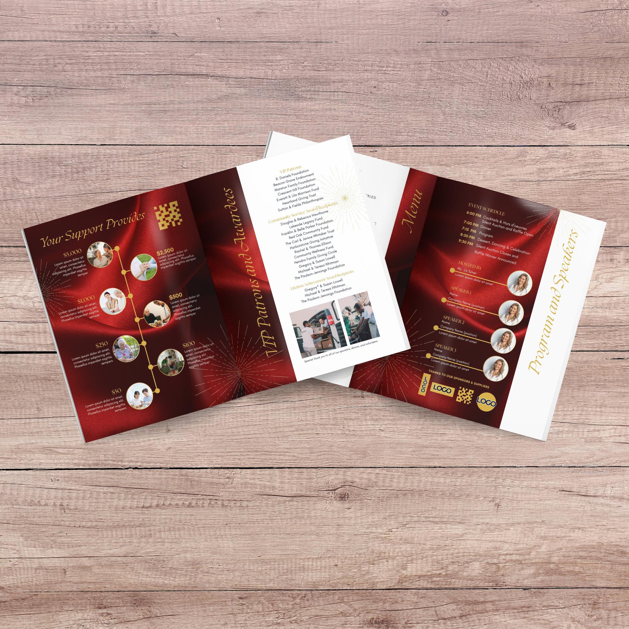 Gala Event Booklet Red and Gold End of the Year Program With Old ...