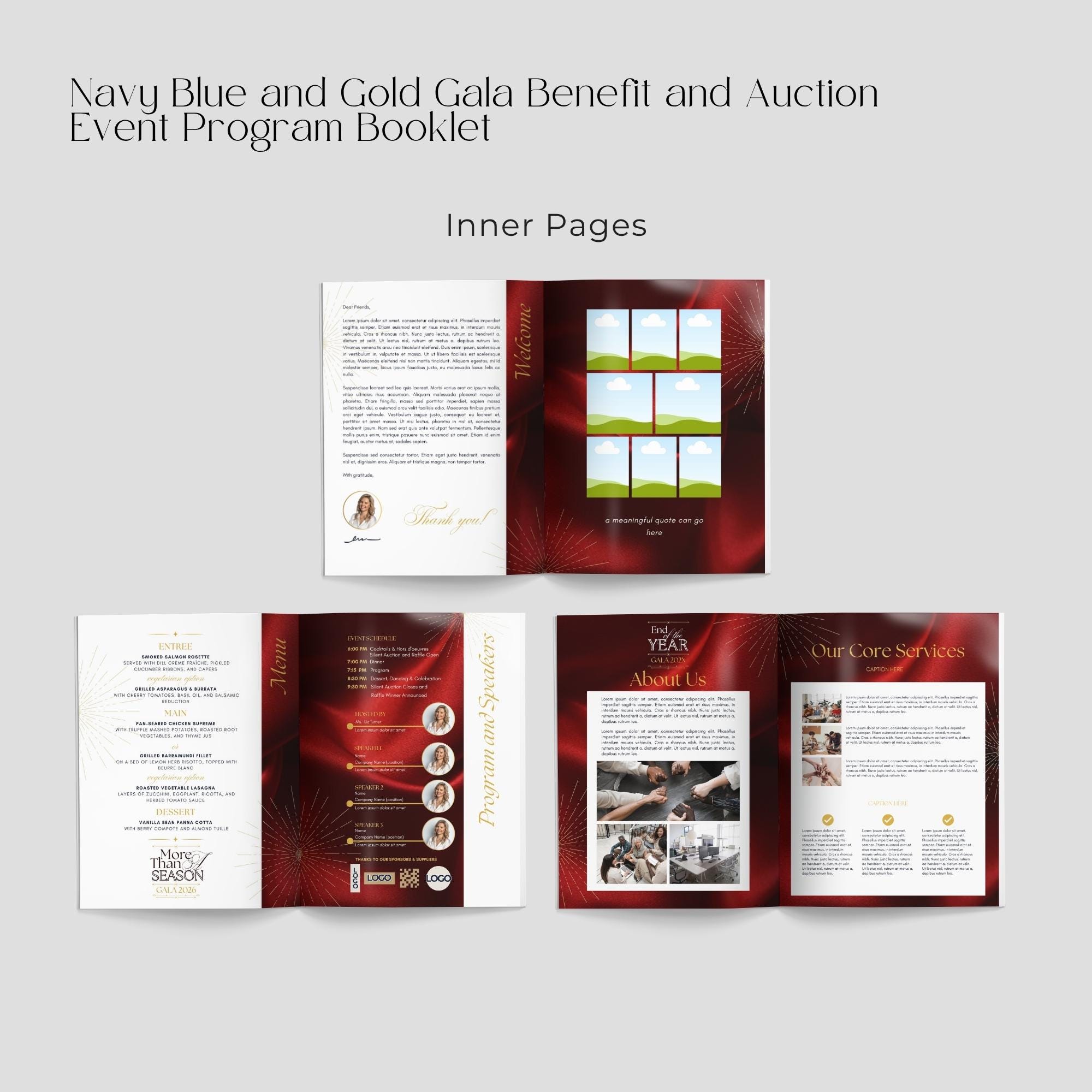 Gala Event Booklet Red and Gold End of the Year Program With Old ...