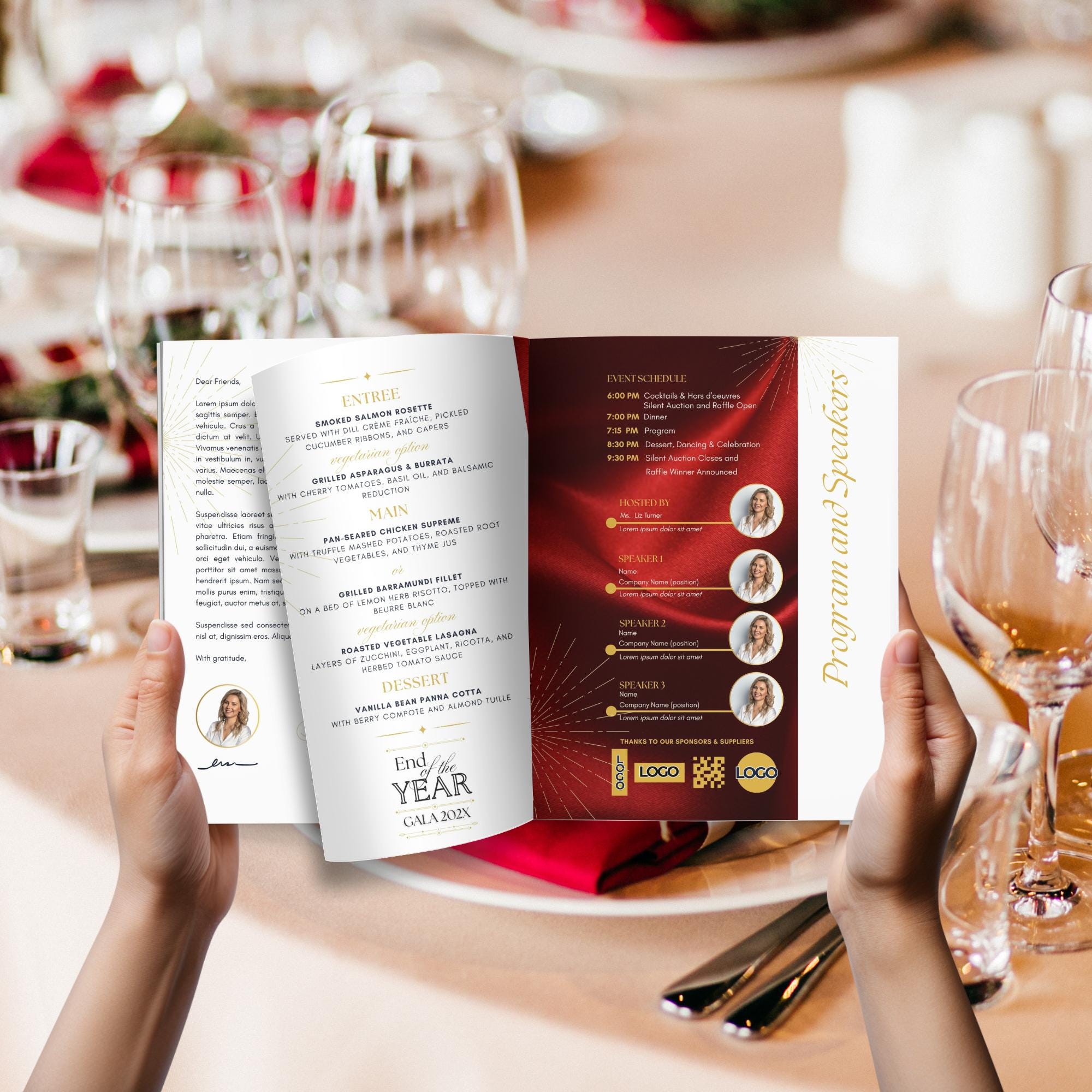 Gala Event Booklet Red and Gold End of the Year Program With Old ...
