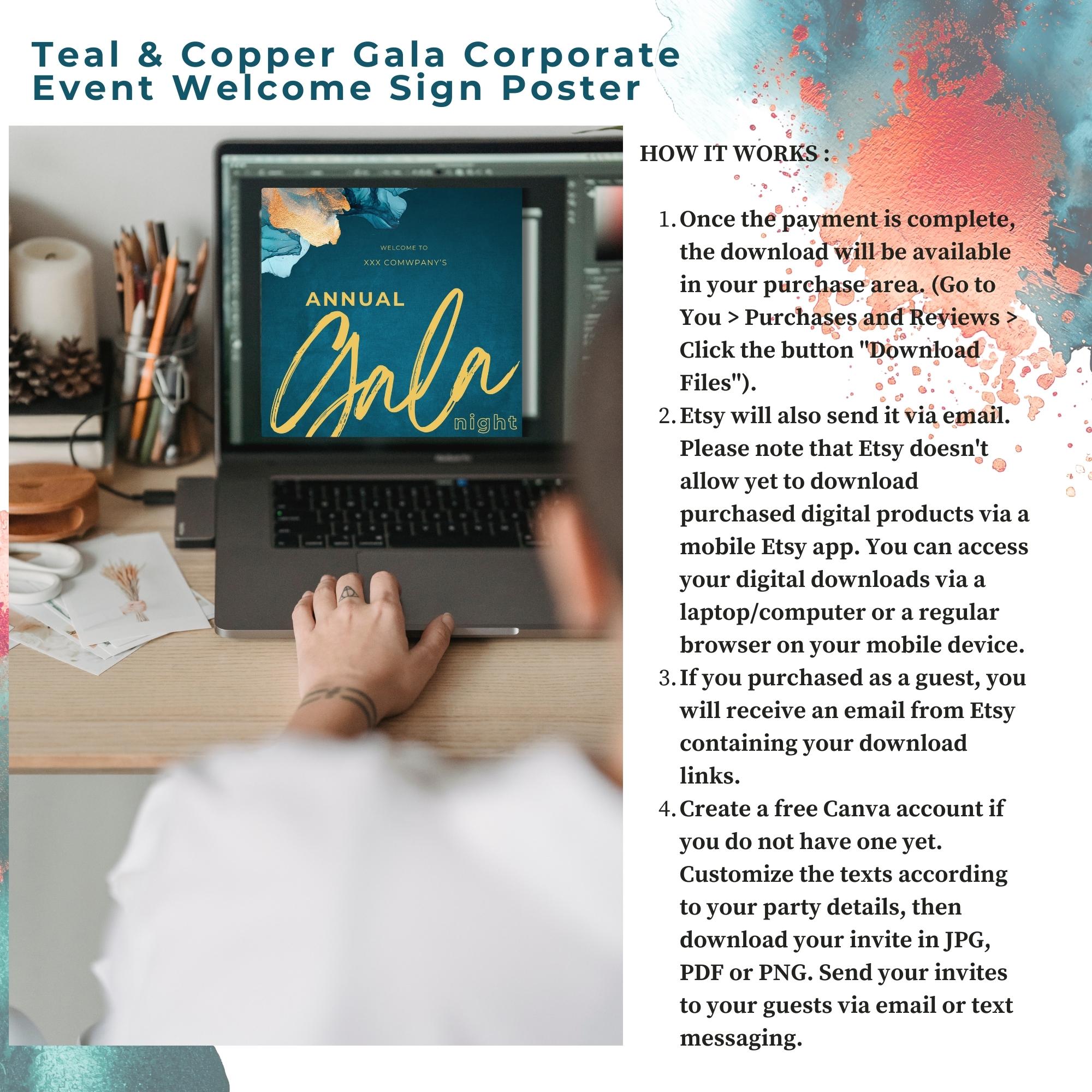Gala Night Teal and Gold Welcome Sign Corporate Gala Dinner Signage ...