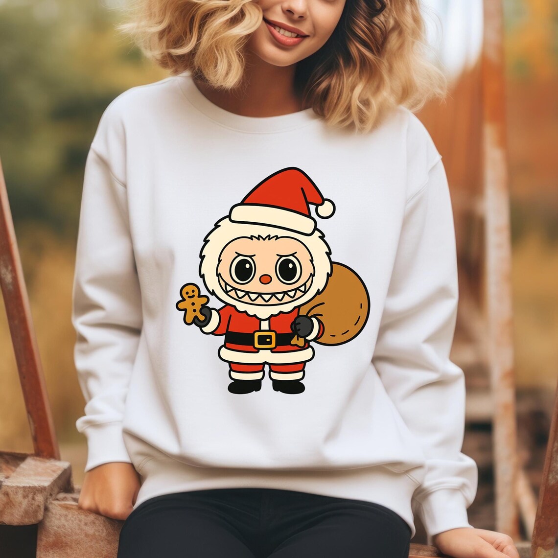 Labubu Santa PNG: Christmas Chibi Clipart for Sublimation (digital ...