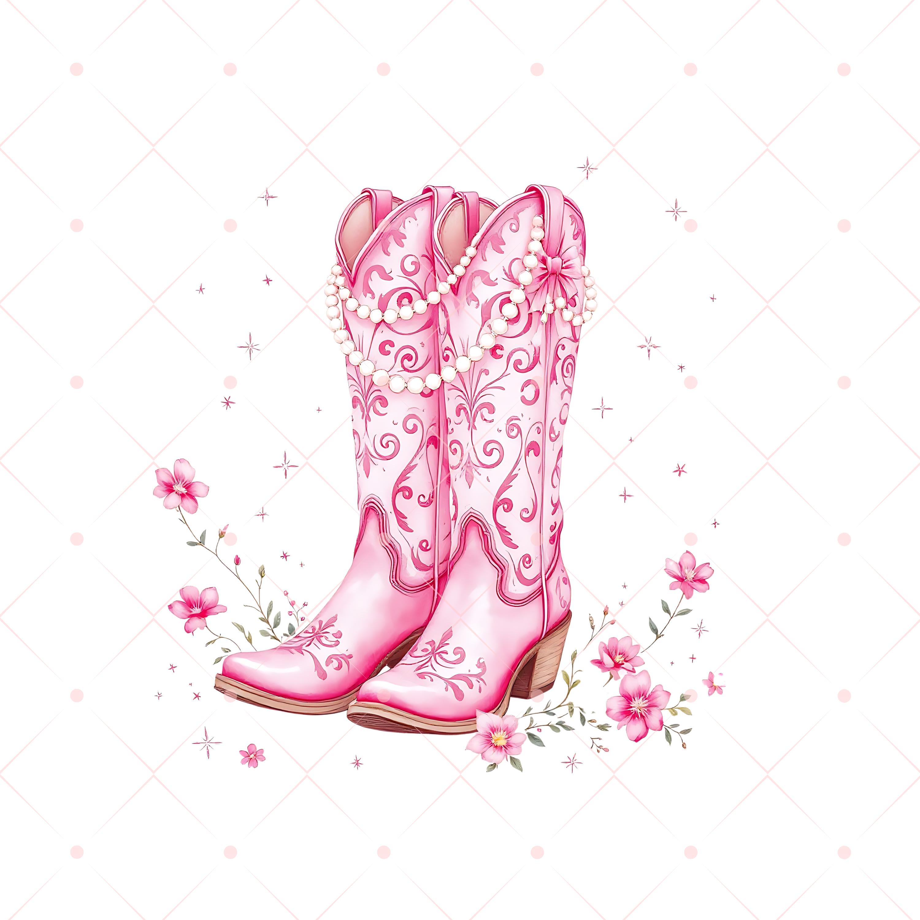 Boots and Pearls PNG, Pearl Bow Cowgirl Boots Png, Summer Vibes ...