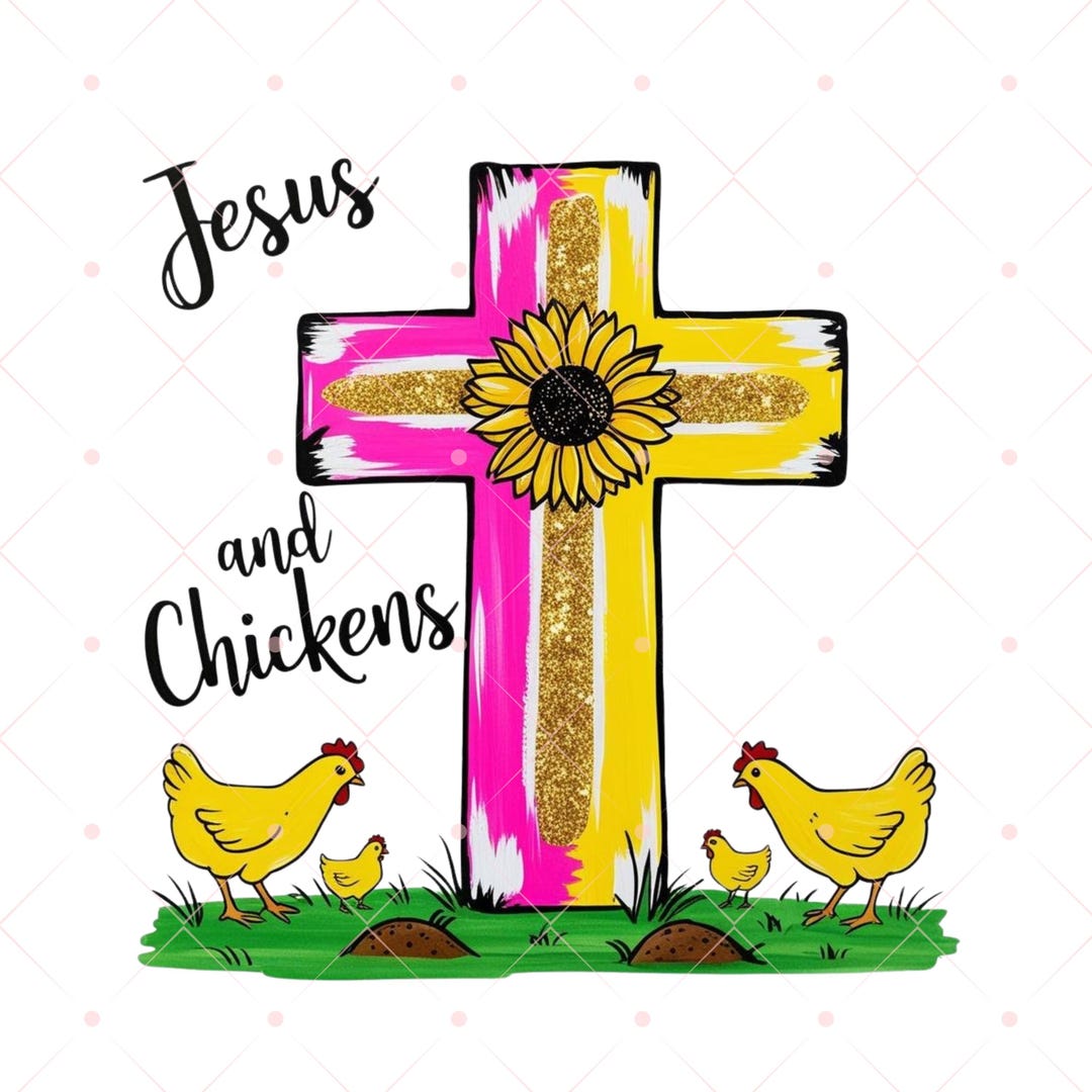 Jesus and Chickens PNG, Chicken Lover Digital Design, Jesus Lover Png ...