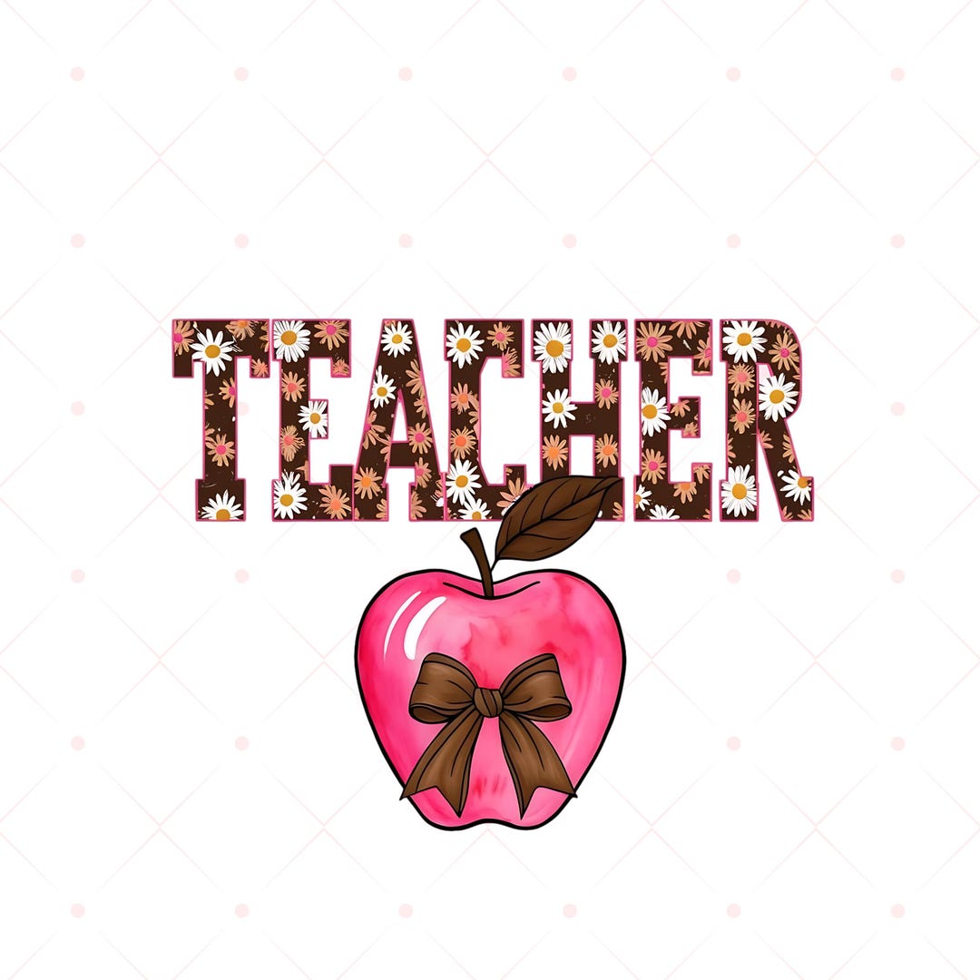 Coquette Teach Png, Teacher Coquette Png, Bows Teach PNG, Teacher Gift ...