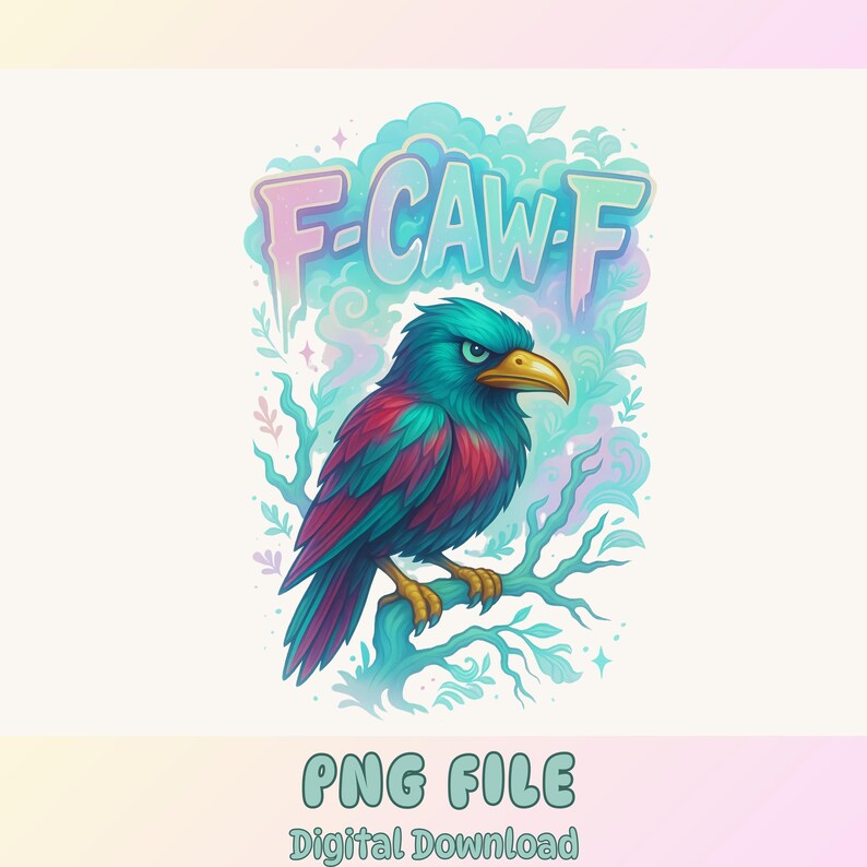 Grumpy Crow PNG: Graffiti Raven Sublimation Design (digital Download ...