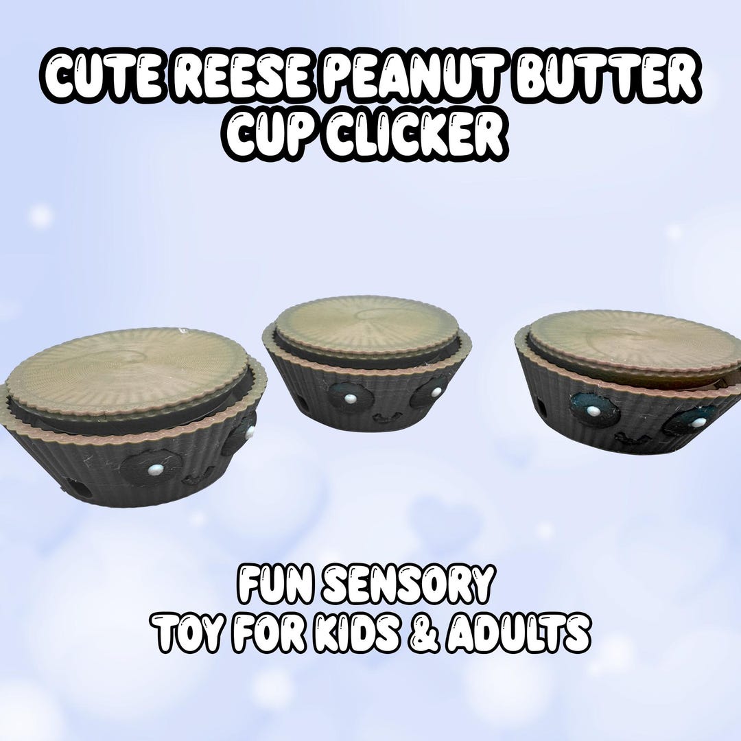 Cute Reese's Peanut Butter Cup Fidget Clicker Keychain – Fun Sensory ...