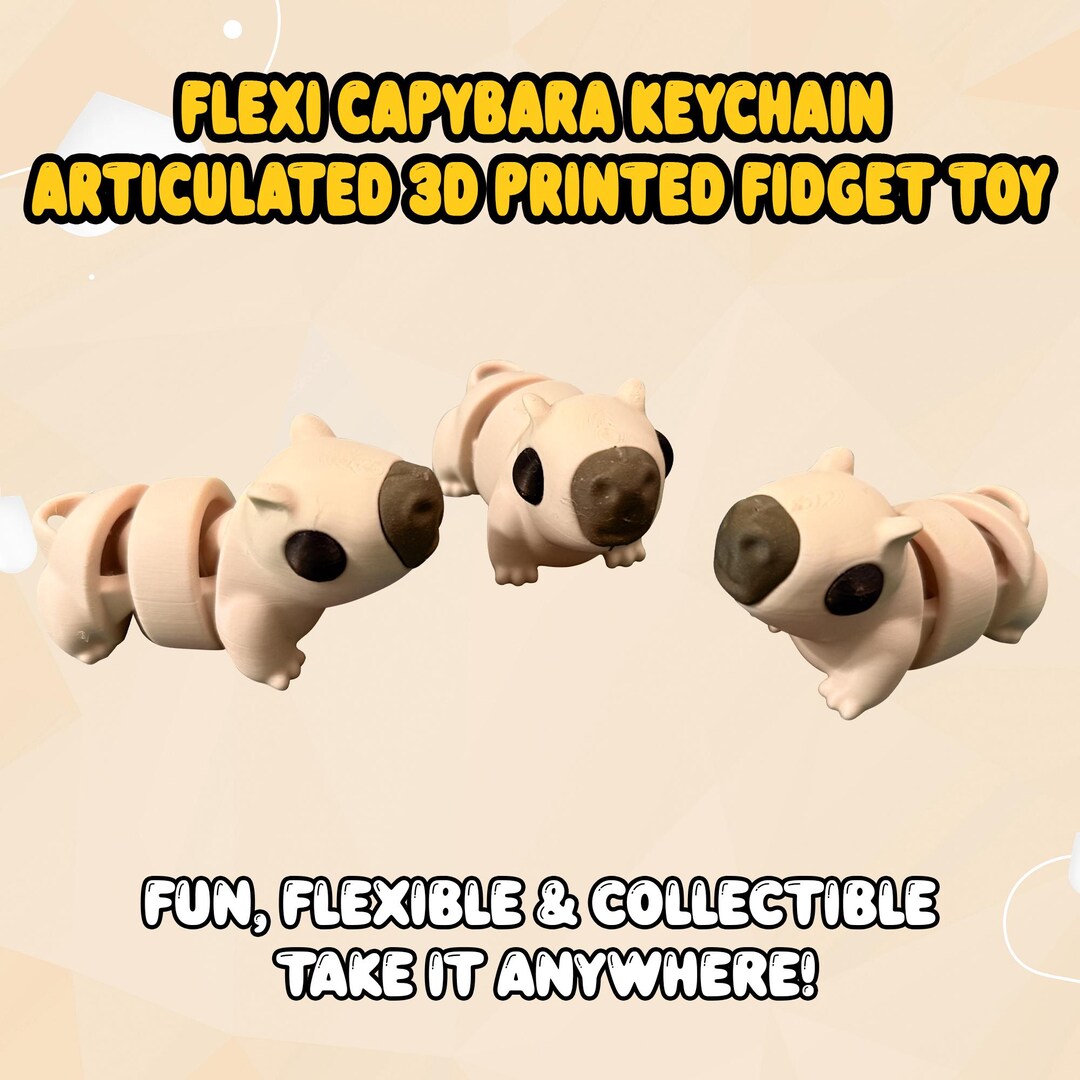 Flexi Capybara Keychain – Articulated 3D Printed Fidget Toy - Etsy