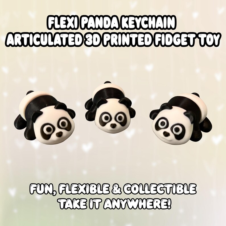 Flexi Panda Keychain – Articulated 3D Printed Fidget Toy - Etsy