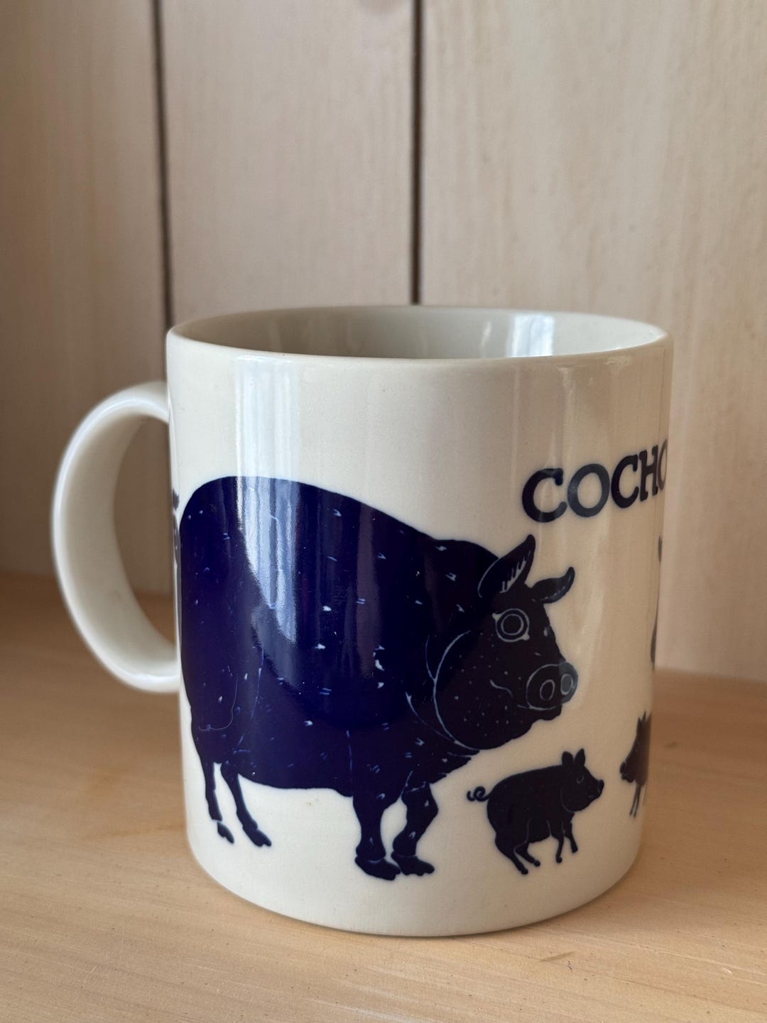 RARE Taylor and Ng Mug, 1979 Japan Blue COCHON PIG Mug, Vintage 1979 ...