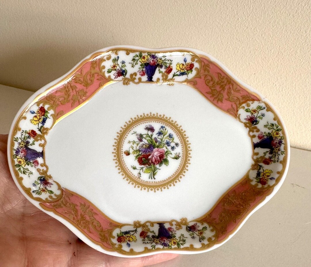 Andrea by Sadek Trinket Dish Sevres Pink Florals - Etsy