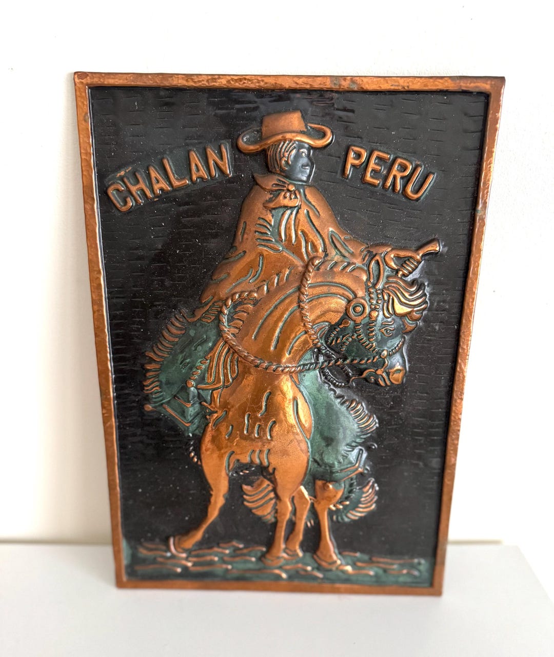 Vintage Copper Relief Plaque | Peruvian Horseman Folk Art - Etsy